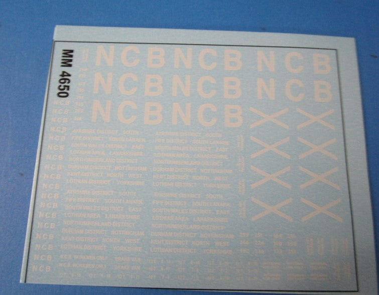 MM-4650 MODELMASTER National Coal Board open wagons decals – my british ...