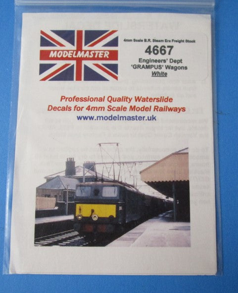 MM-4667 MODELMASTER BR Engineer's Dept. "GRAMPUS" - white, Decal – my ...