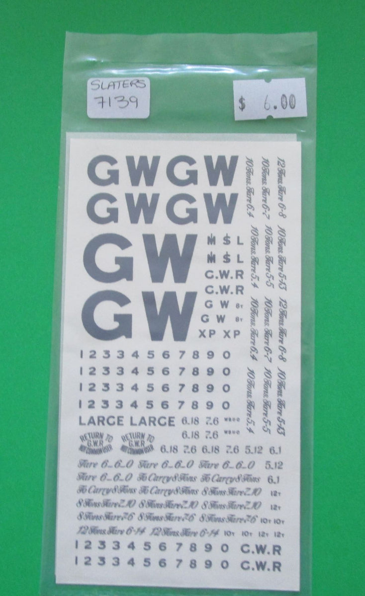 SP-S7139 SLATERS Great Western Railway Wagon Lettering - O Gauge – my ...